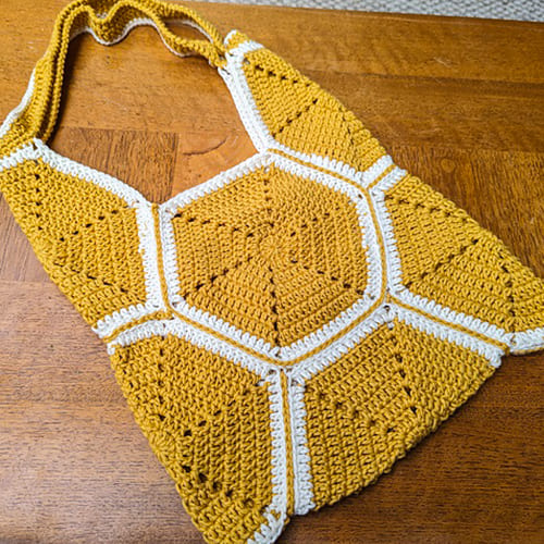 Mustard Crochet Hexagon Bag Free Pattern