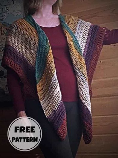 Rectangle Sideways Crochet Short Sleeve Cardigan Free Pattern