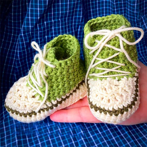 Green Crochet Converse Baby Booties Free Pattern