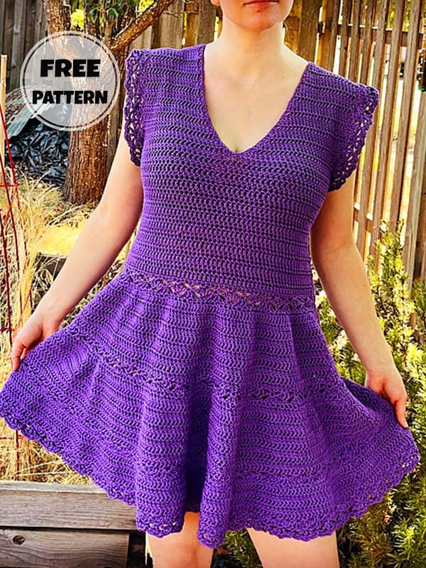 Summer Free Crochet Ruffle Dress Pattern