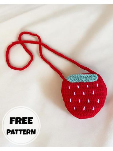 Mini Crochet Strawberry Bag Free Pattern